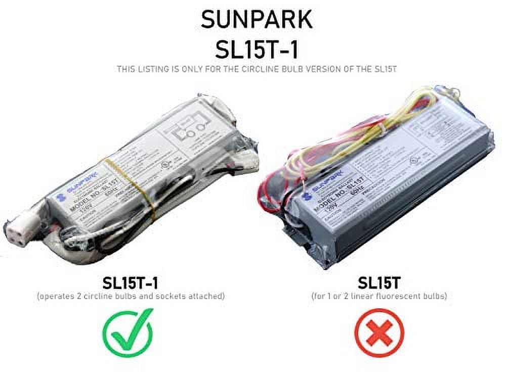 Sunpark SL15T-1 Electronic circline Ballast with lamp Holders Attached ...
