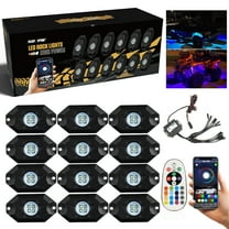 Sunpie 12 Pod RGB-W LED Rock Lights Kits for Cars, Off Road, UTV ...