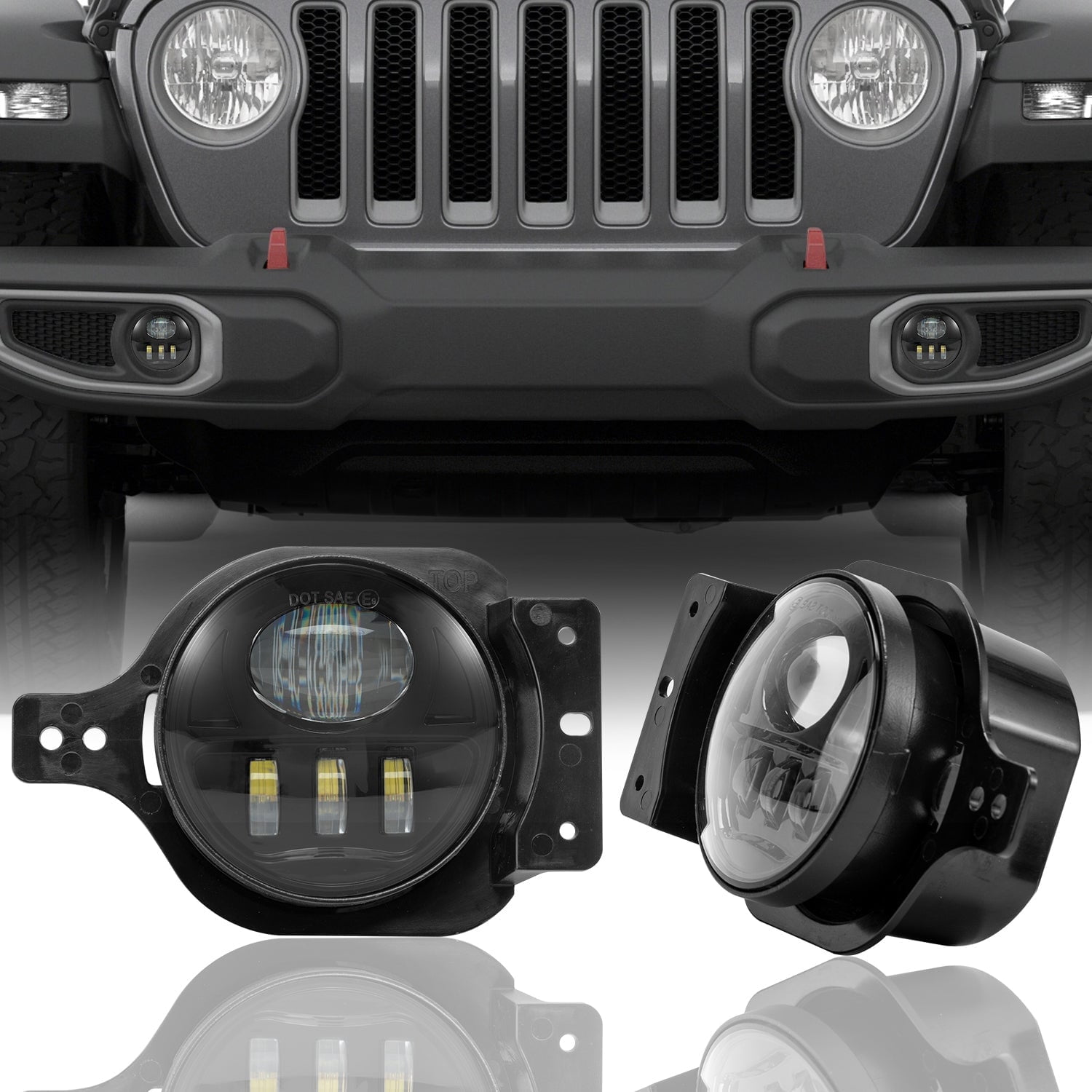Sunpie 4 inch 5D LED Fog Lights For 2018-2025 Jeep Wrangler JL JLU Jeep ...