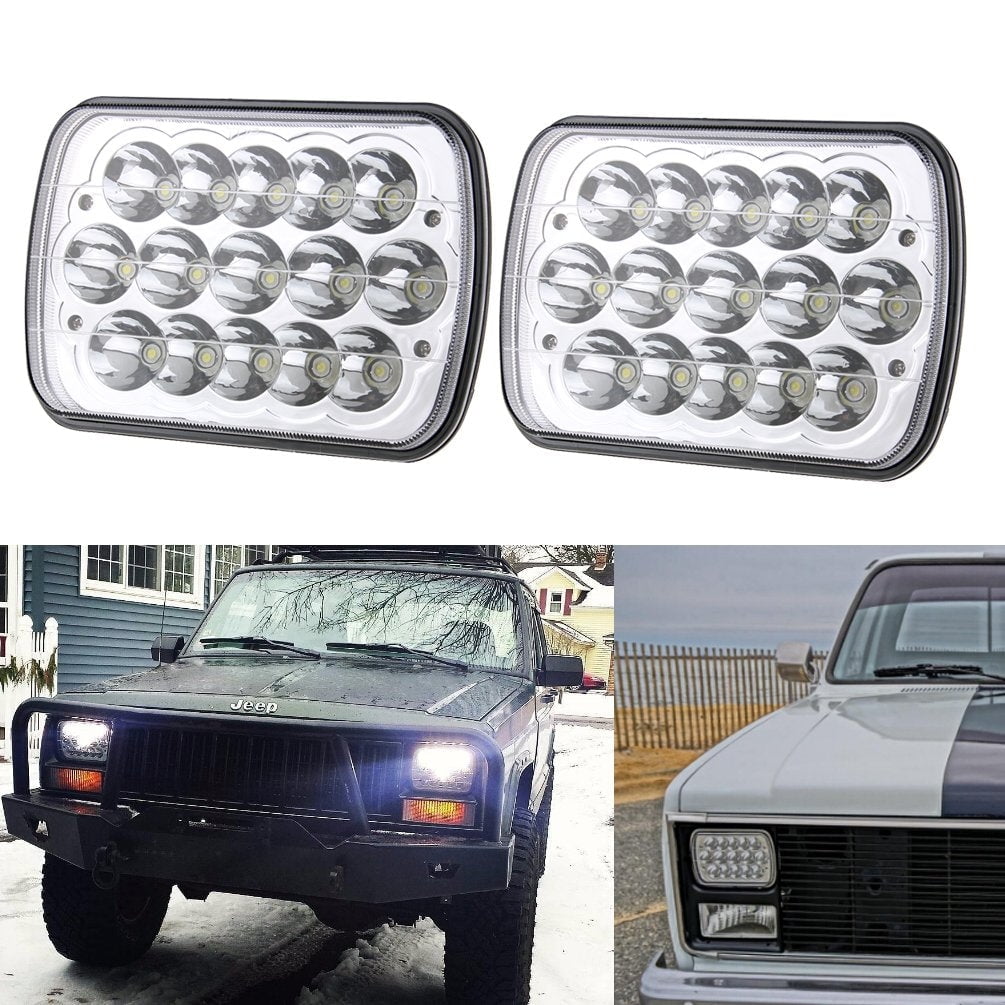 Sunpie 5x7 7x6 LED Headlights Hi/Low Sealed Beam H4 9003 Plug 6054 ...