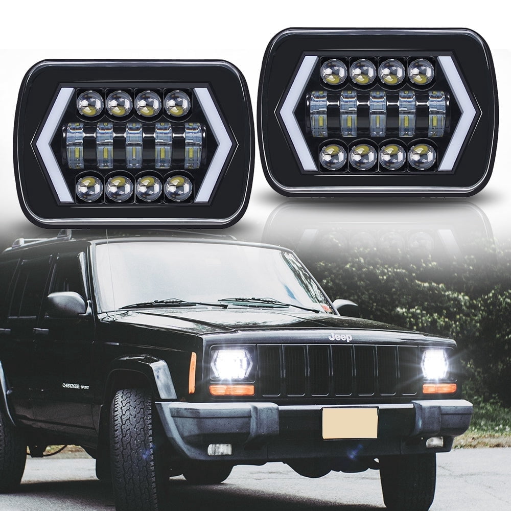 Sunpie 5x7 7x6 LED Headlights, High Low Beam DRL, IP67 Waterproof, Jeep ...