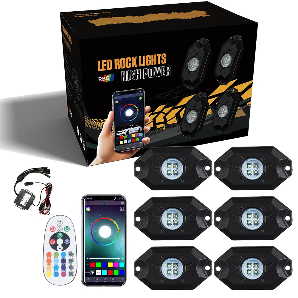 Sunpie Bluetooth RGB-W LED Rock Lights, Multicolor Underglow ...