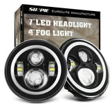 2PCS 7 Inch Round Cree LED Headlight High Low Beam fit for Jeep ...