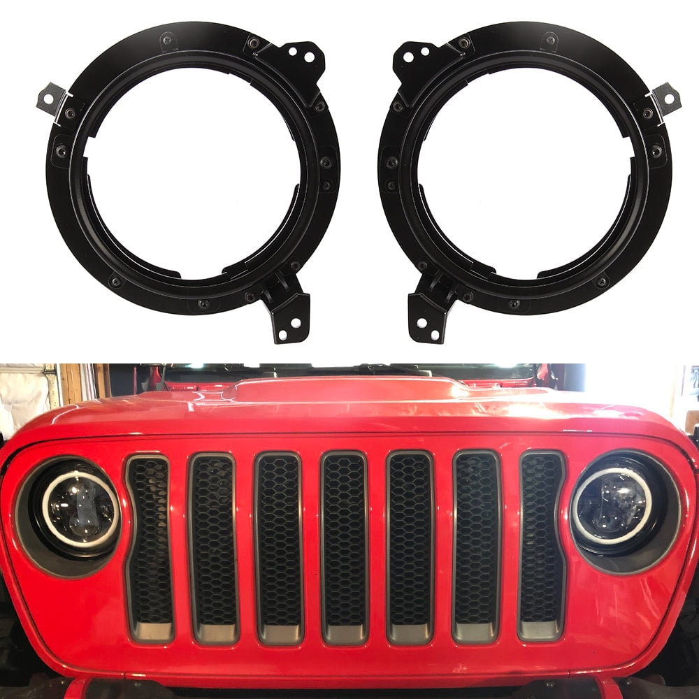 Sunpie 9 inch LED Headlight Adapter Bracket for 2018+ Jeep Wrangler JL ...