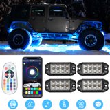 Sunpie Series Connection Rectangle Series 4pcs RGB-W LED Rock Lights ...