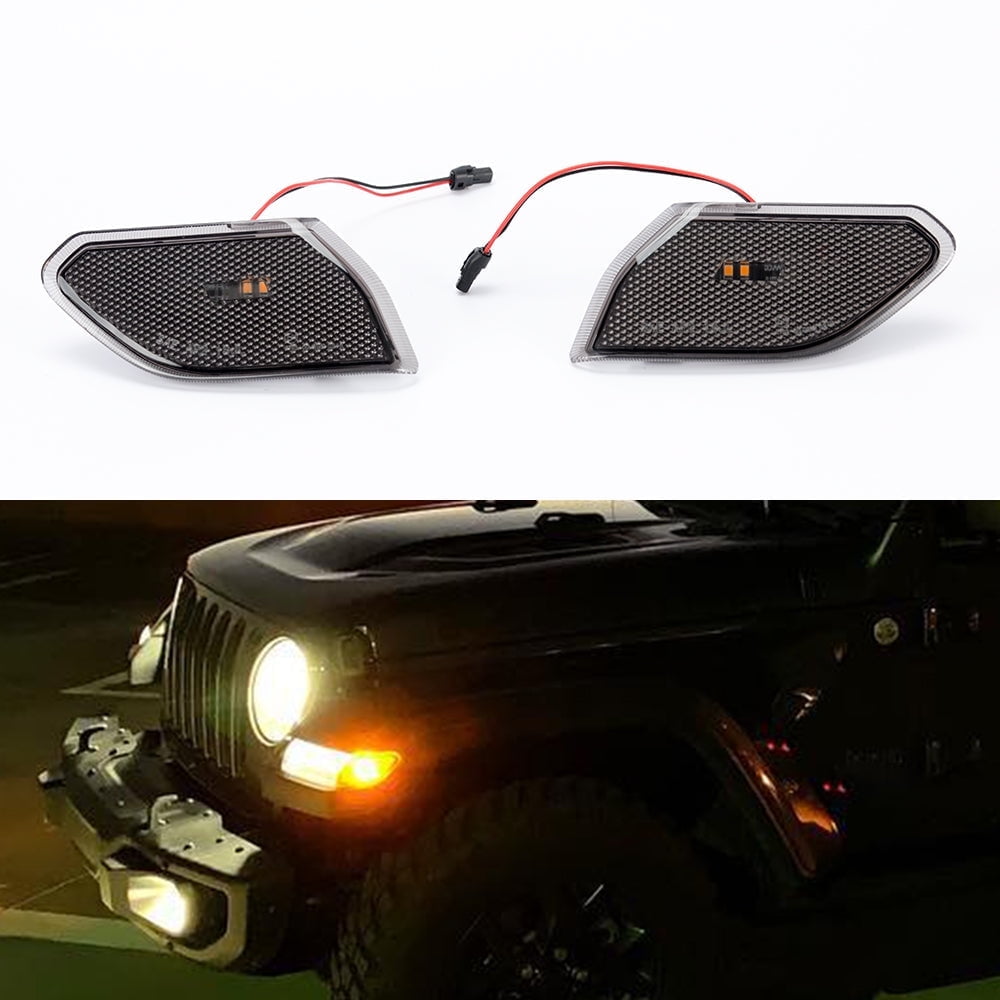 Sunpie Smoke LED Side Marker Lights for 2018-2025 Jeep Wrangler JL/JLU ...