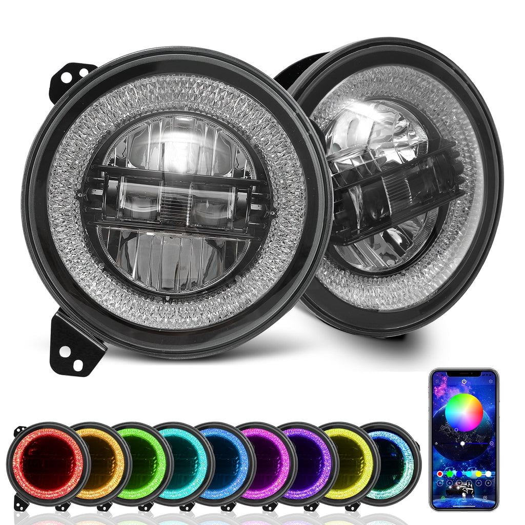 Sunpie Wrangler Headlights 9 inch Diamond Series RGB Halo LED Headlight ...