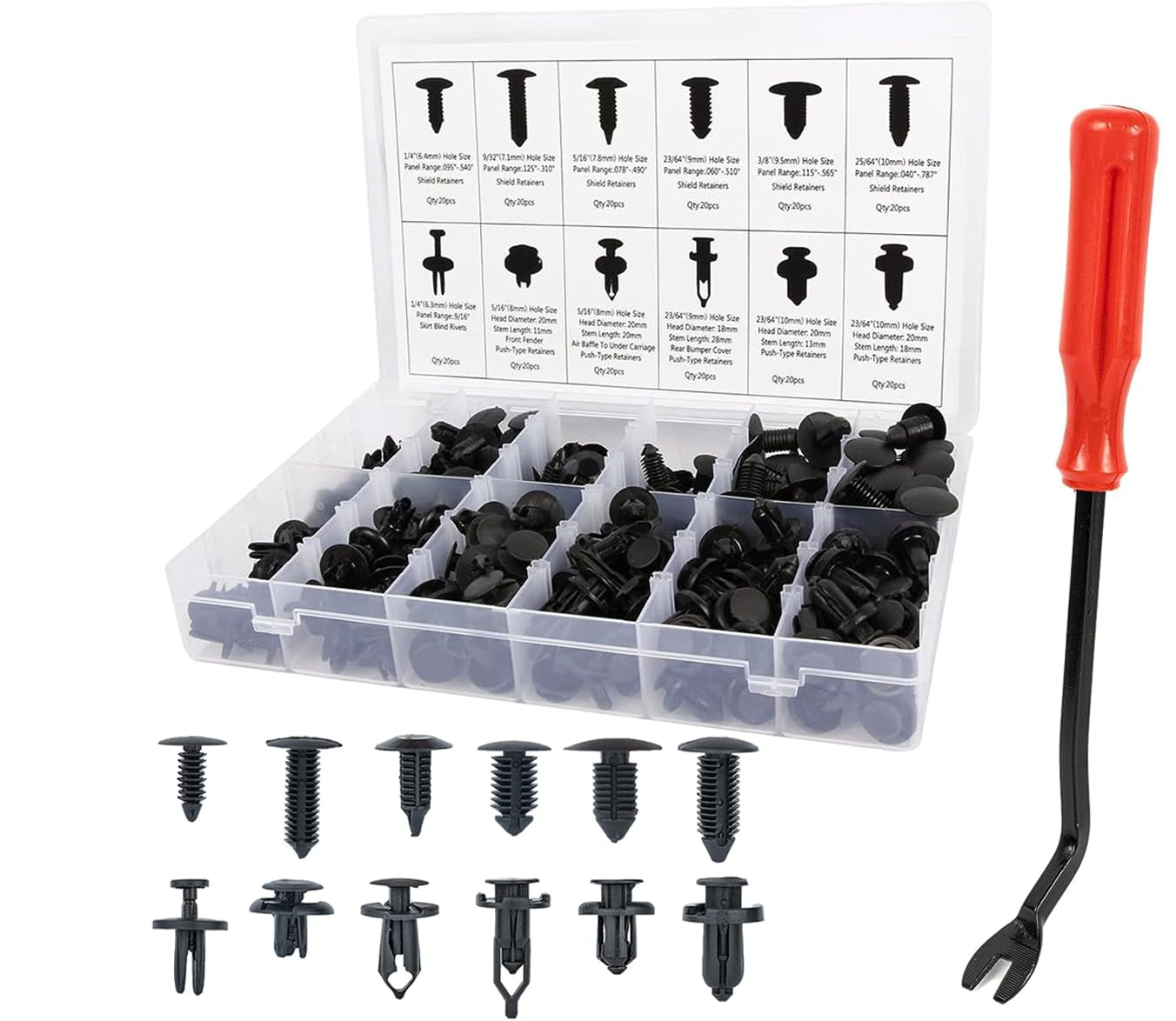 SunplusTrade 240 Pcs Bumper SSF20 Retainer Car Plastic Rivets Fasteners ...