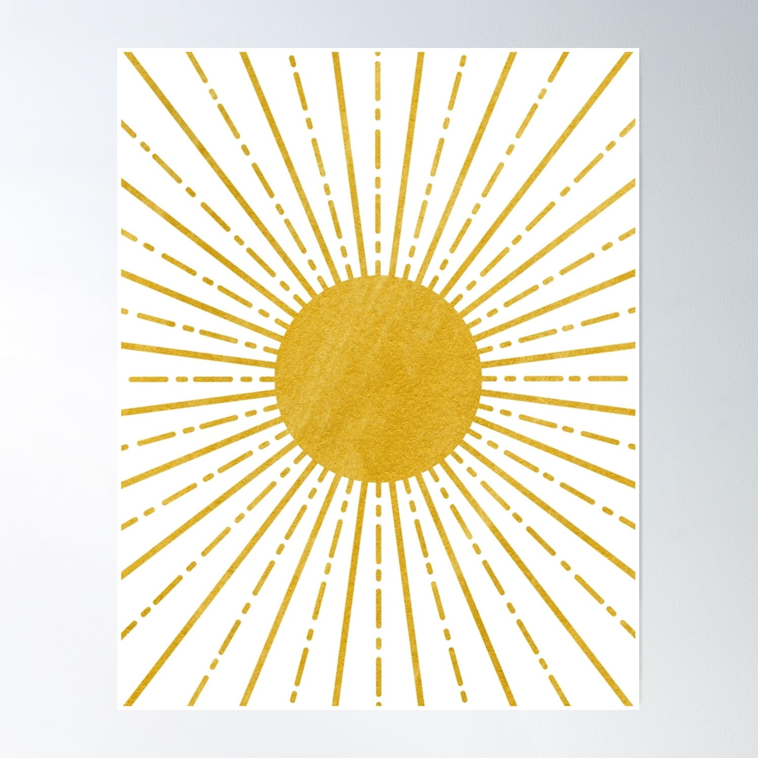 Sunrays And Gold Poster Wall Art, Modern Wall Decor, 12x18 UNFRAMED ...