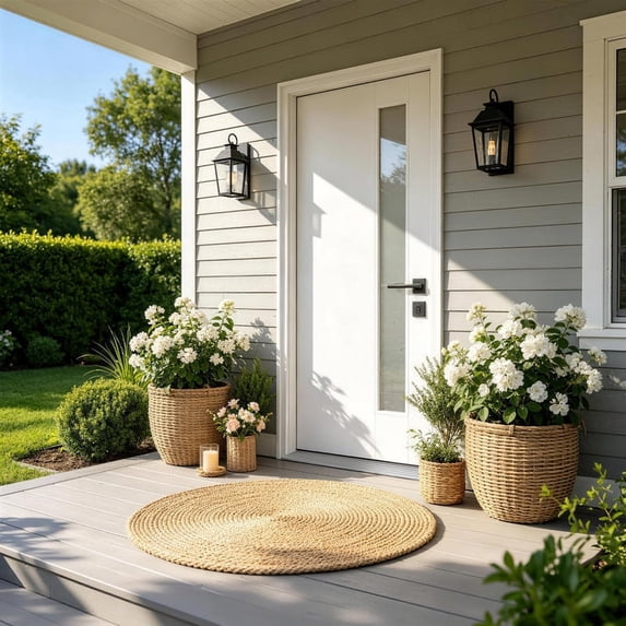 Sunrinx 36" x 80" Fiberglass Front Entry Door with Frosted Glass, Left ...