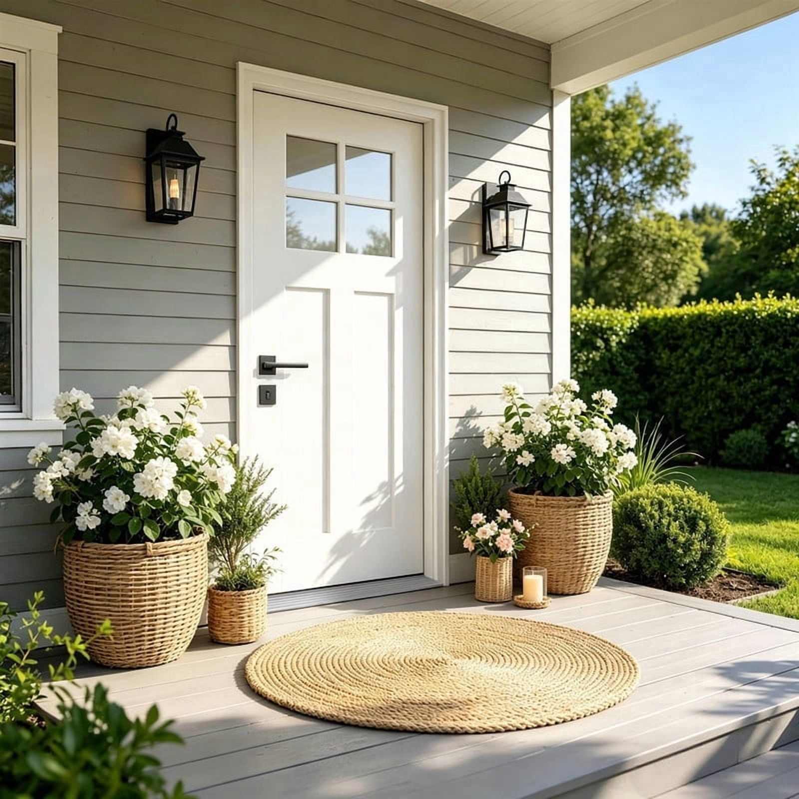Sunrinx 36" x 80" Fiberglass Front Entry Door with Clear Glass, Right ...
