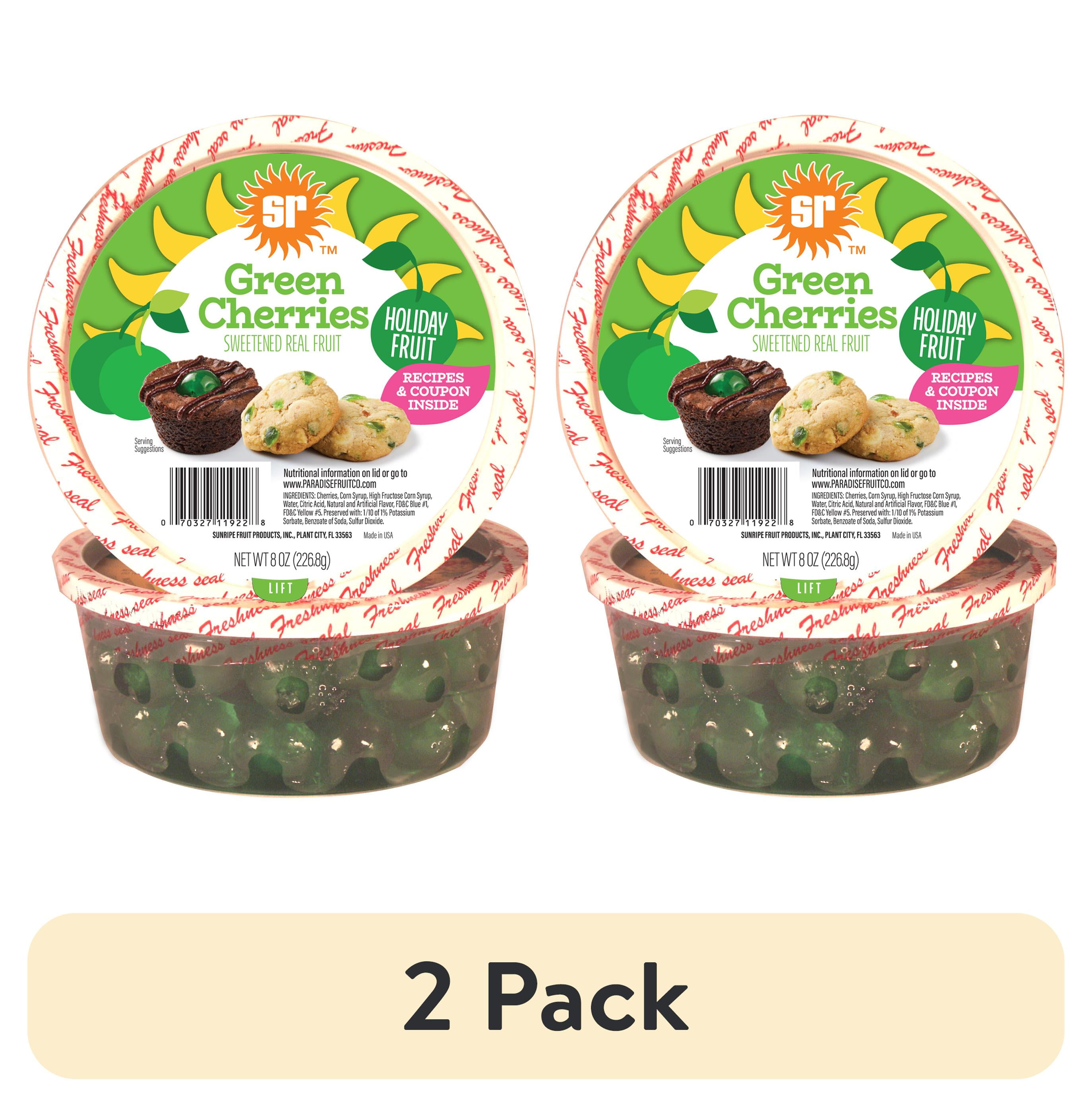 (2 pack) Sunripe Candied Green Cherries, 8 oz - Walmart.com