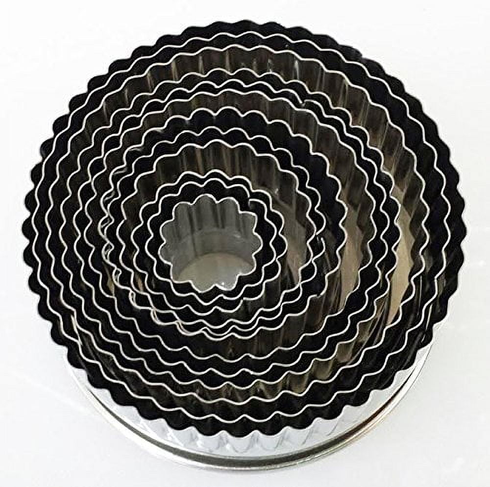 Sunrise 12 Pieces Tall Round Cutter Set (Fluted) Round Pastry Cutter ...