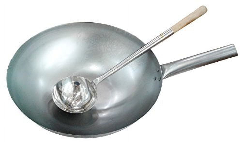 Sunrise 14 Inch Hong Kong Style Wok -Round Bottom + 18 inch length Wok ...