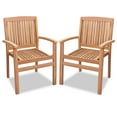 Sunrise 2 Piece Solid Teak Wood Chairs Outdoor Patio Classic Chair ...