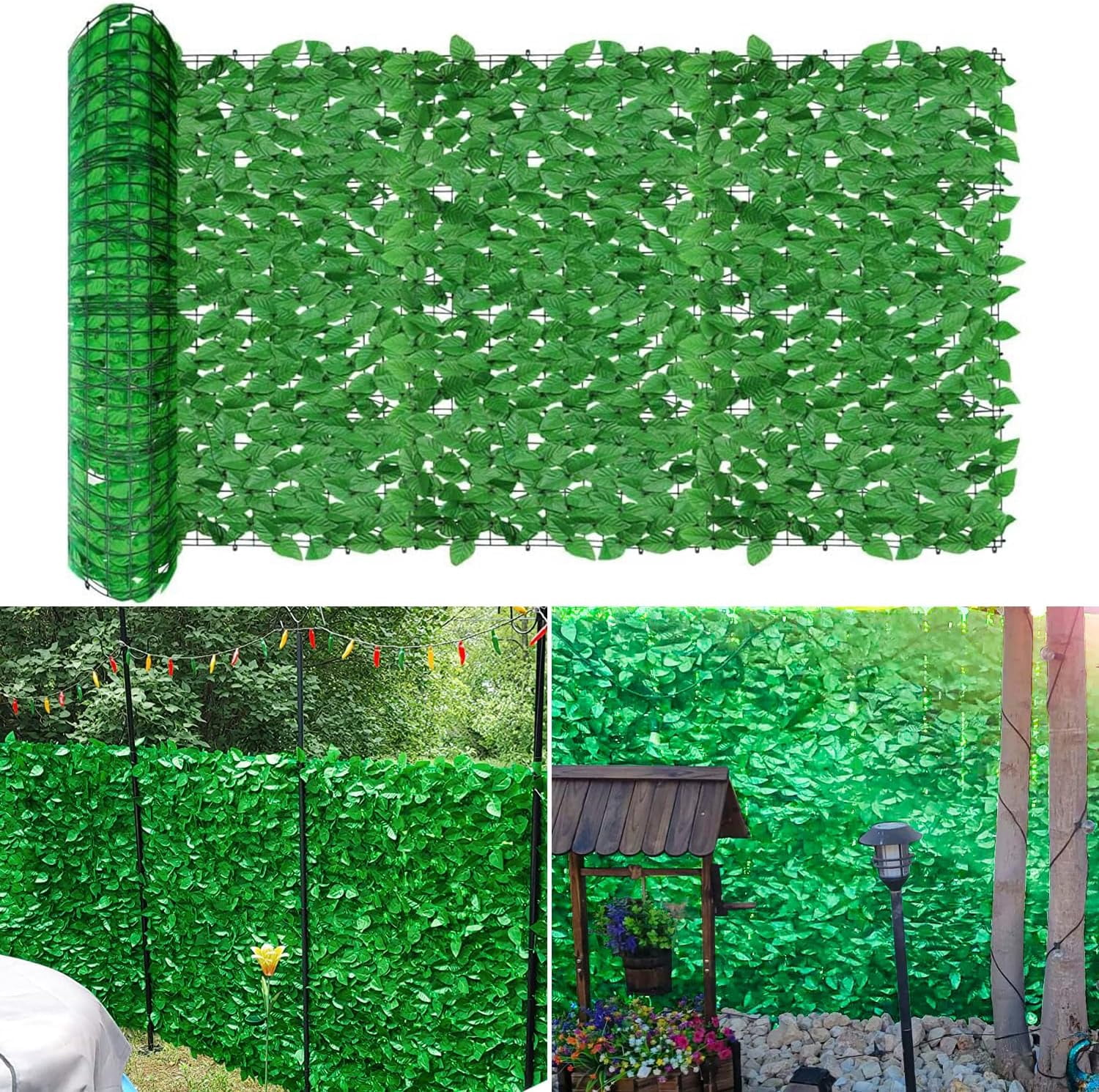 Sunrise 4'X8' Faux Laurel Leaf Privacy Fence Screen Artificial Leaves ...