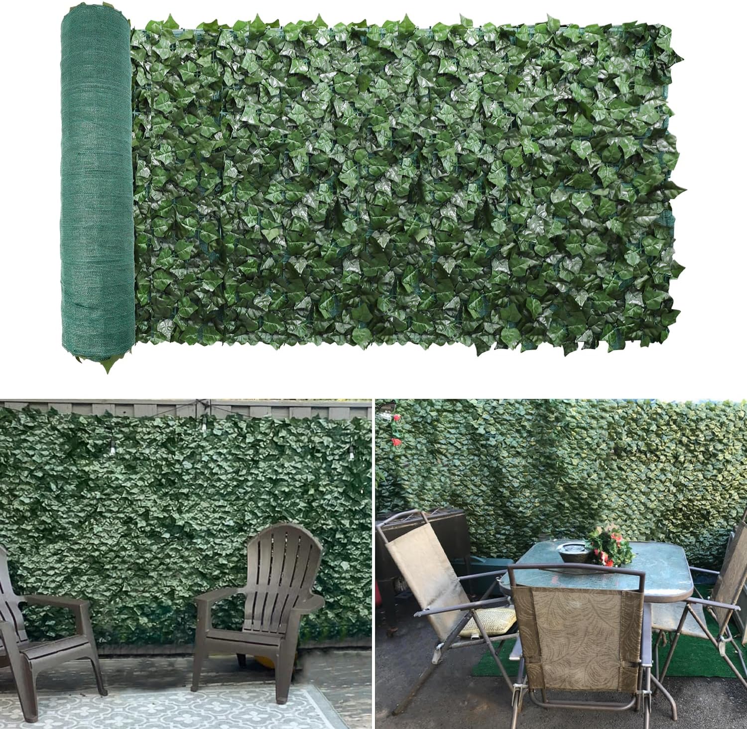 Sunrise 4' x 10' Faux Leaf Privacy Fence Screen with Mesh Back ...
