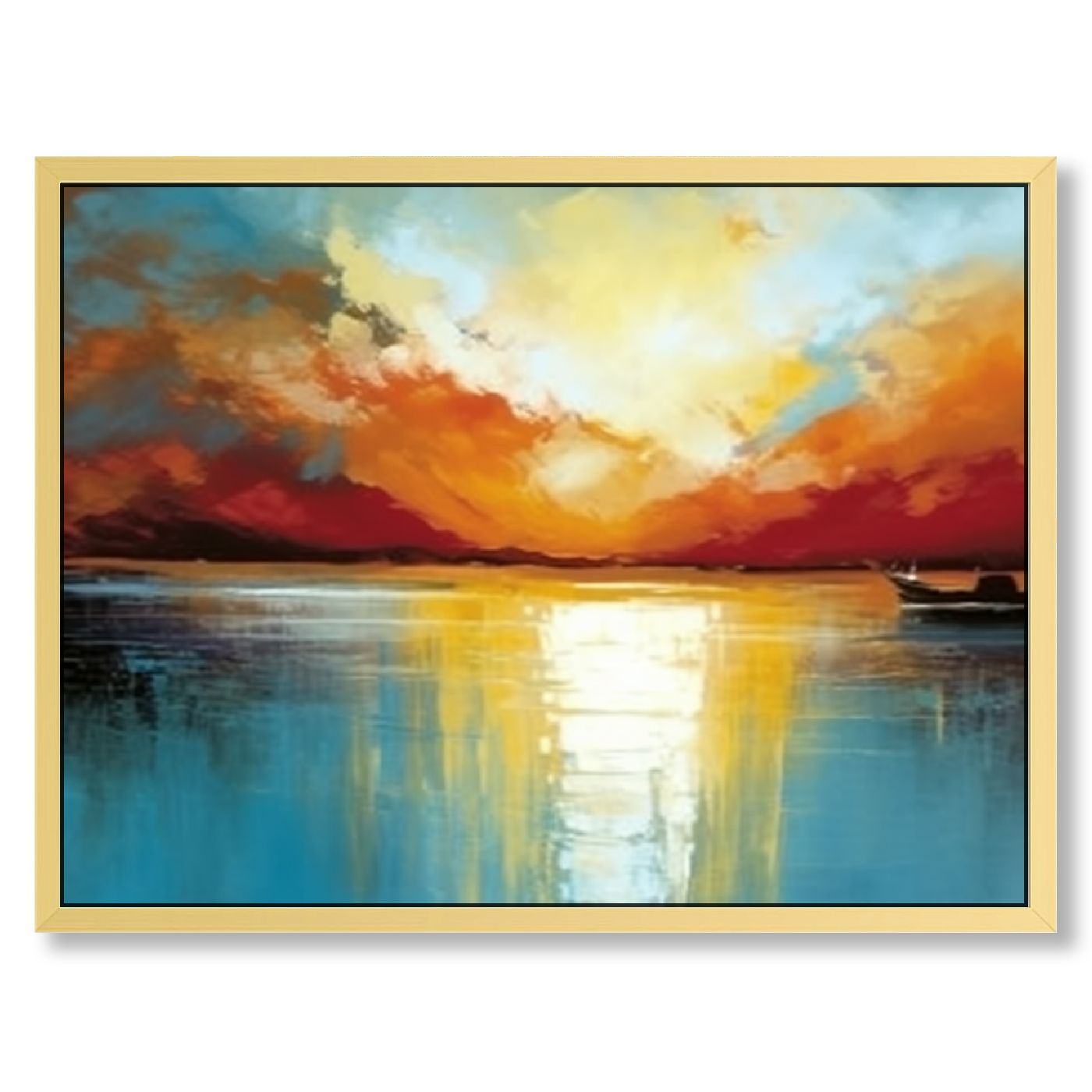 Sunrise Abstract Wall Art Abstract Painting Nature Modern Blue Orange ...