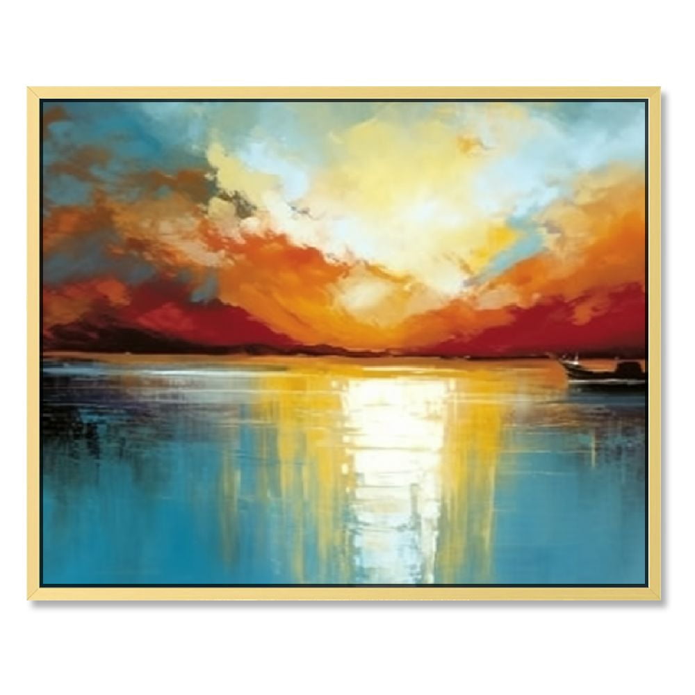 Sunrise Abstract Wall Art Abstract Painting Nature Modern Blue Orange ...