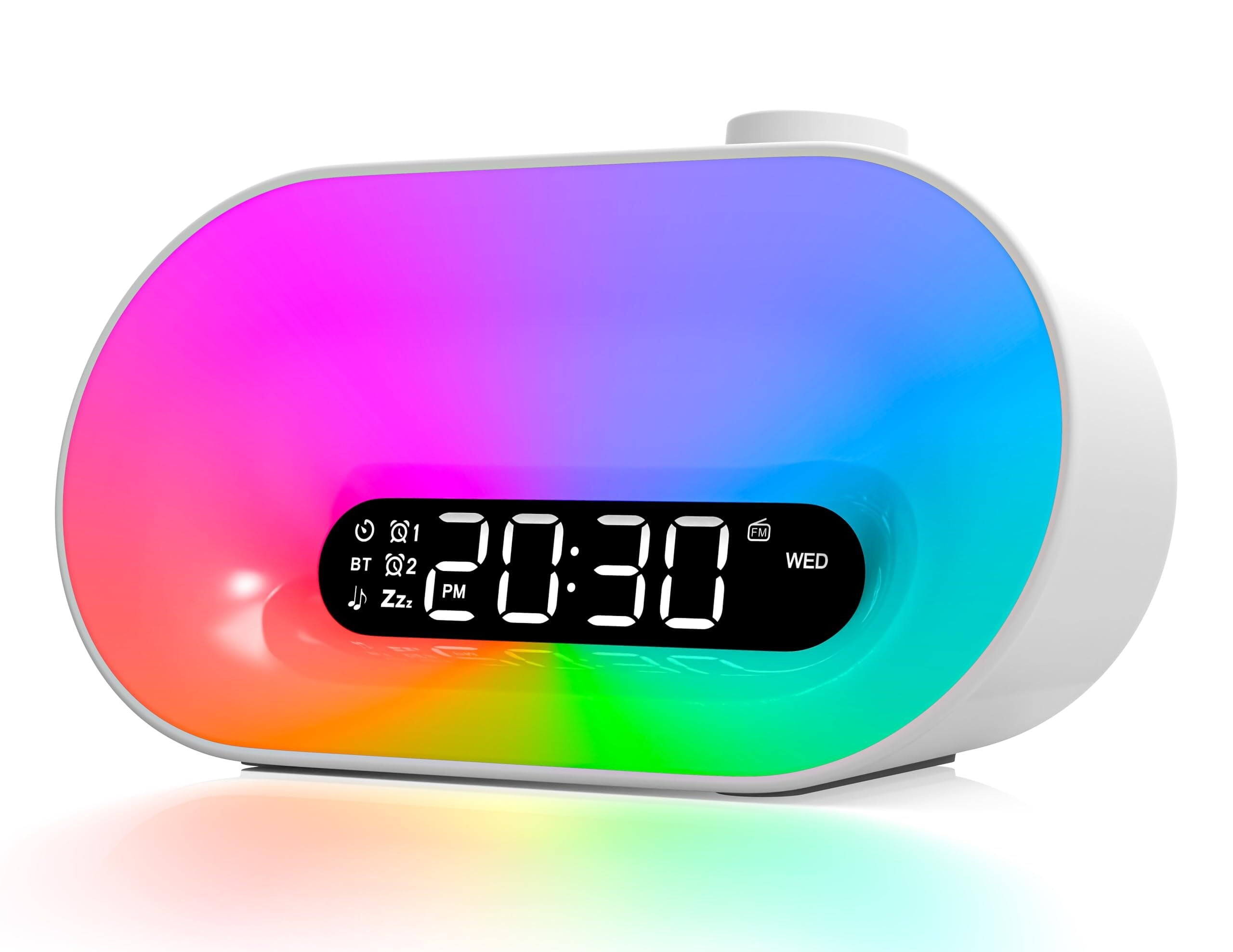 Sunrise Alarm Clock Wake Up Light, Gradual Sunlight Lamp Clock, Sound ...