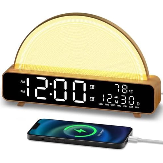 Sunrise Alarm Clock Wake Up Light with Sunrise Simulation White Noise ...