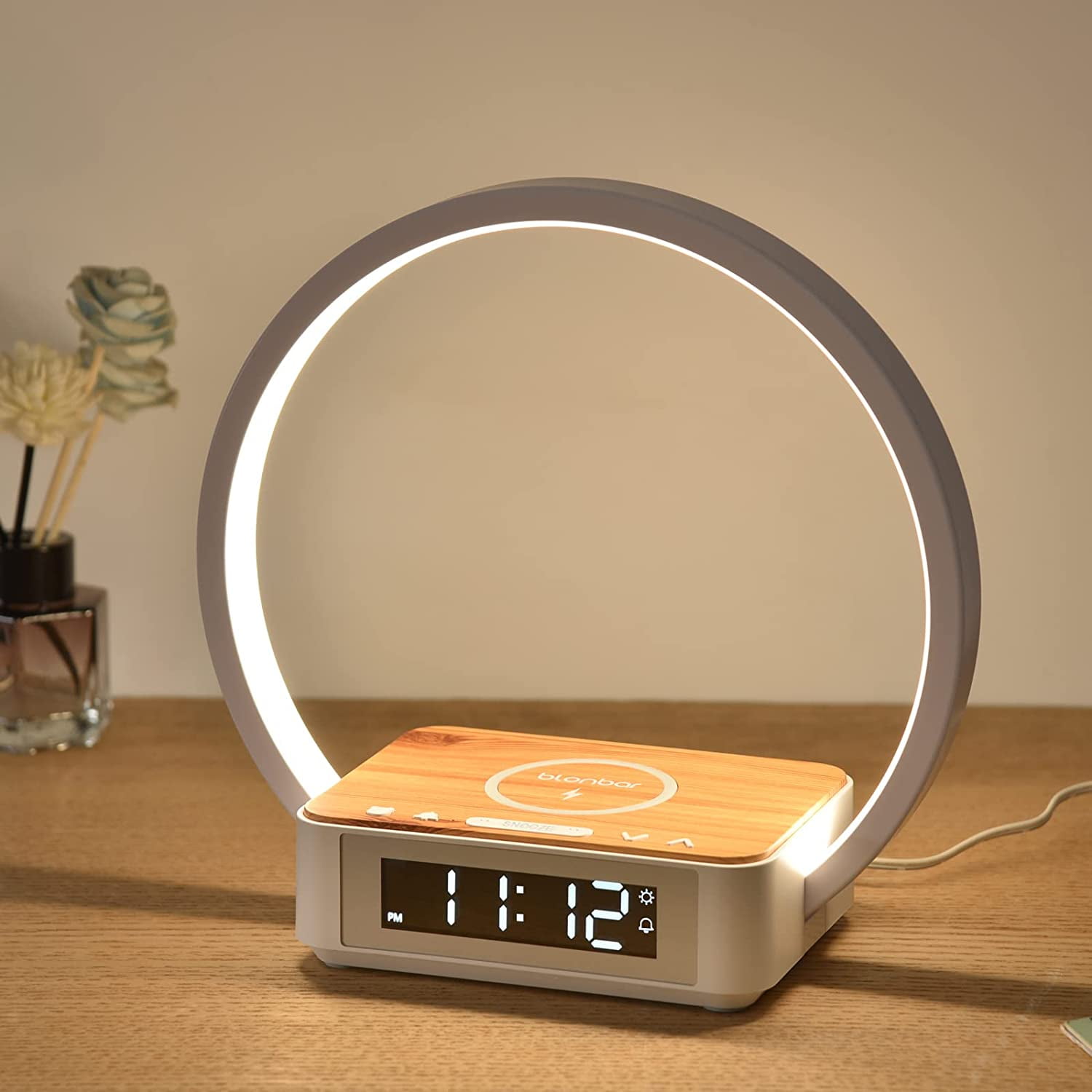 Sunrise Alarm Clock with Wireless Charging Desk Touch Lamp 3 Level ...