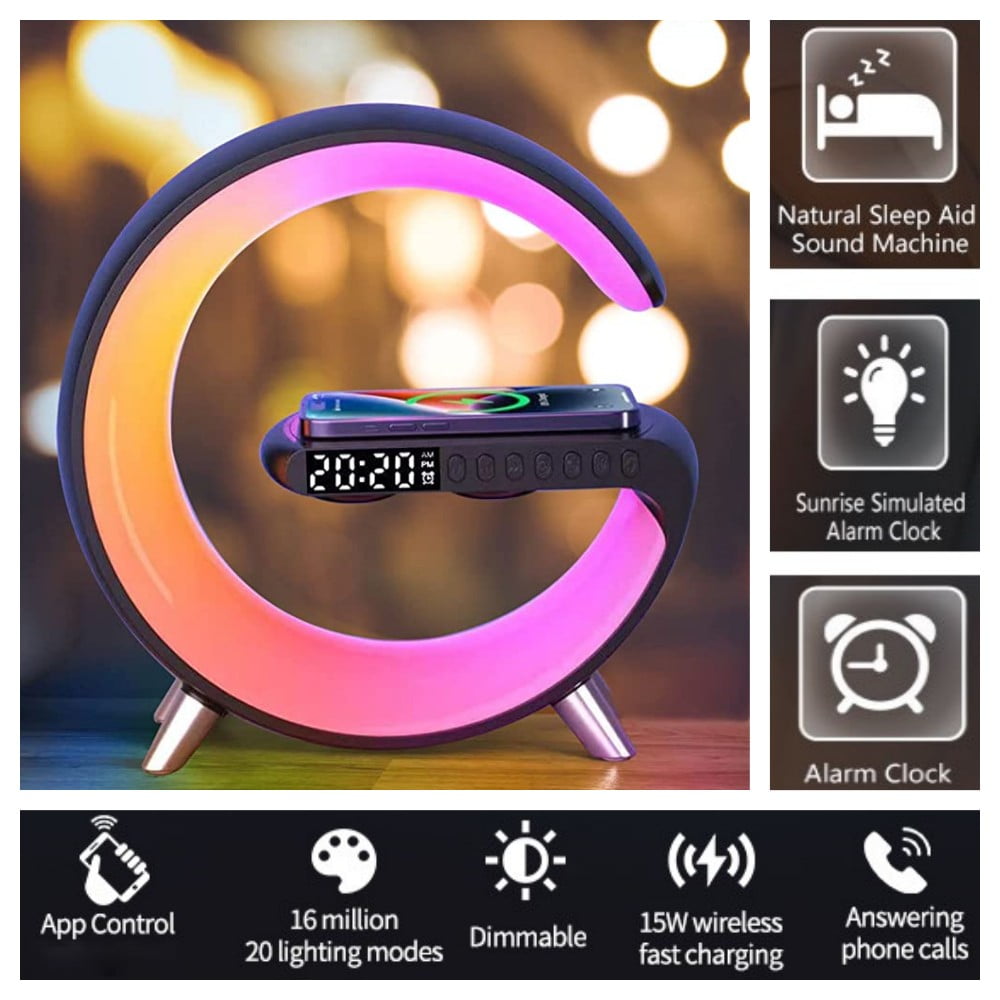 Smart Sunrise Alarm Clock with Wireless Charging, White Noise ...