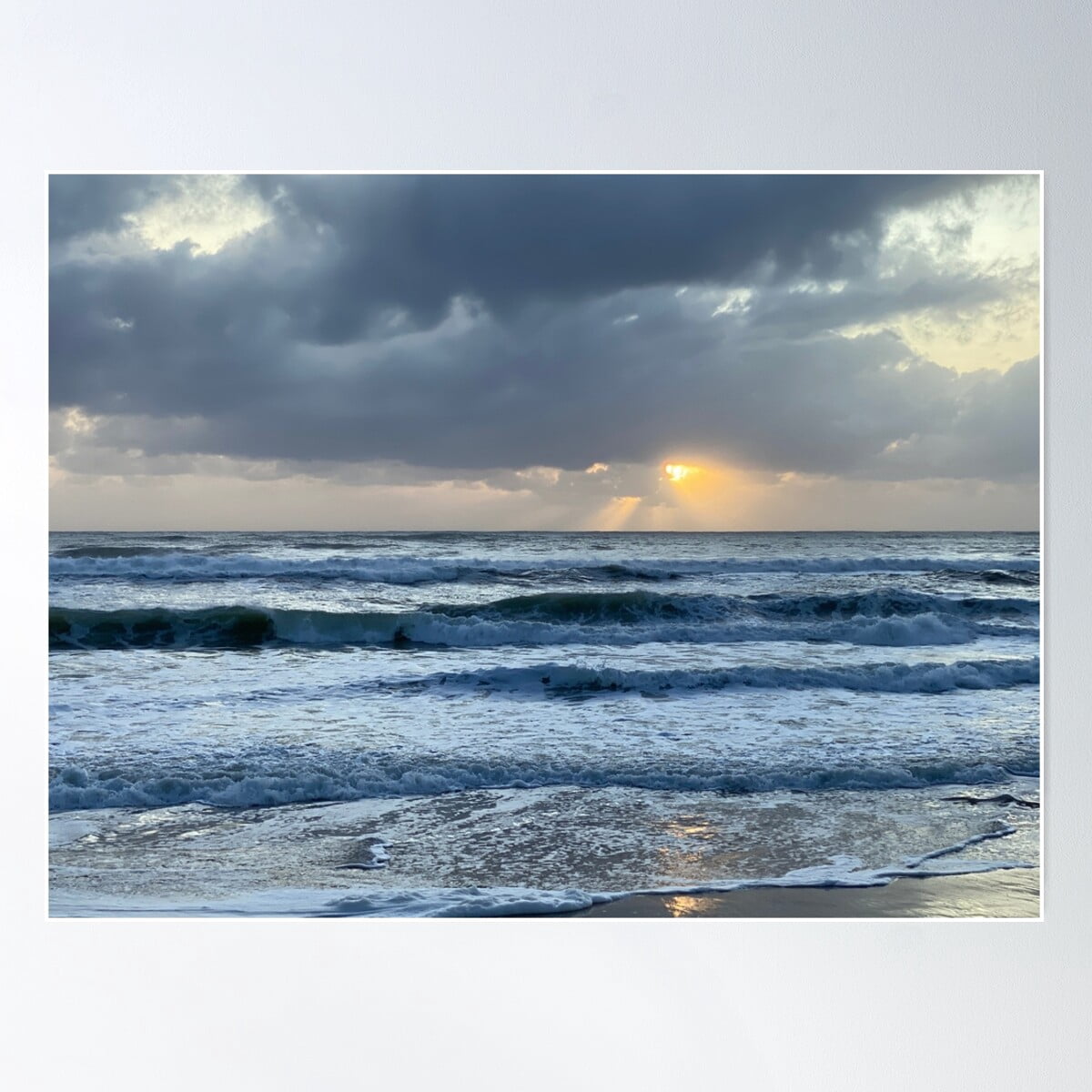 Sunrise At The Sunshine Coast Poster Wall Art, Modern Wall Decor For ...