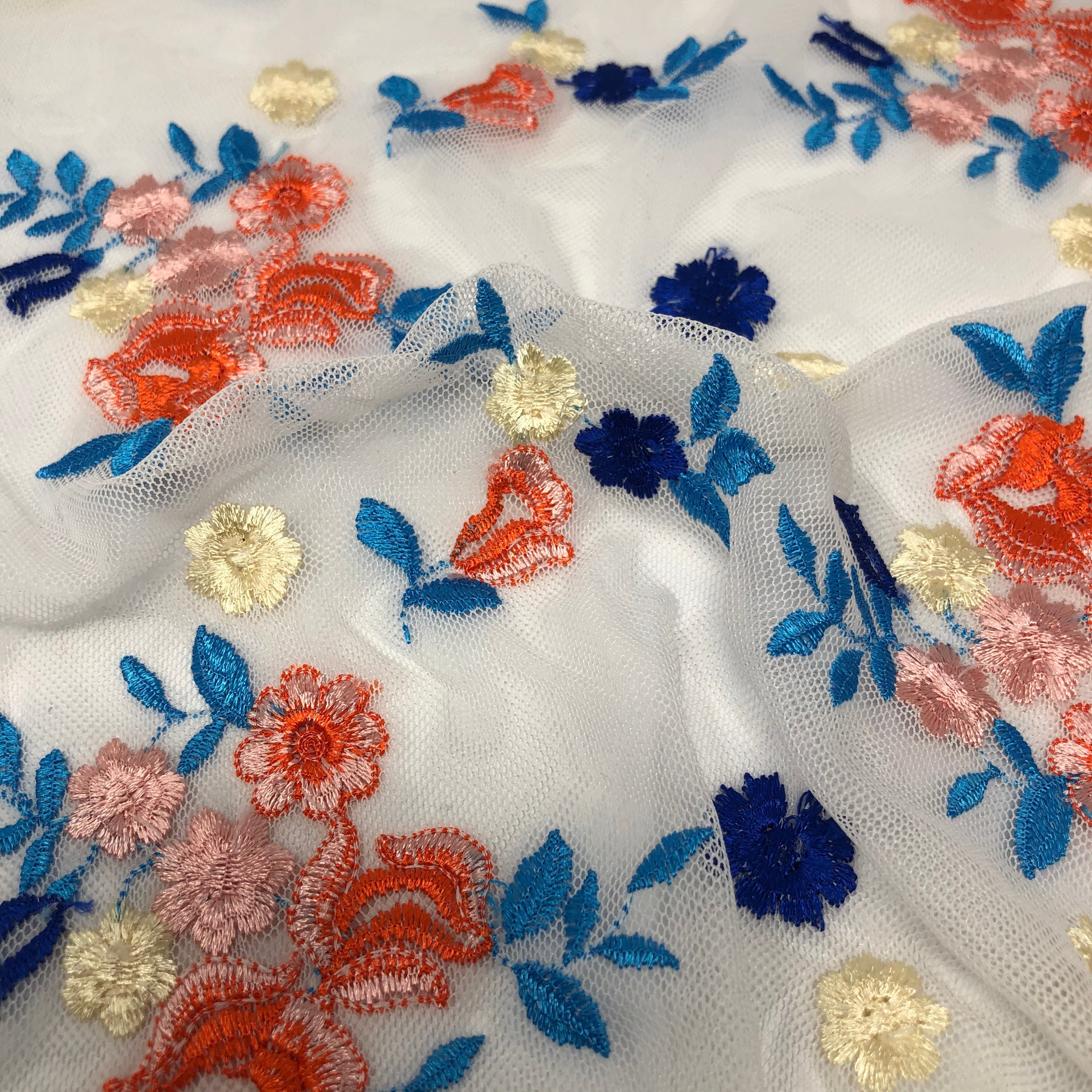 Sunrise Floral Embroidered Mesh - Walmart.com