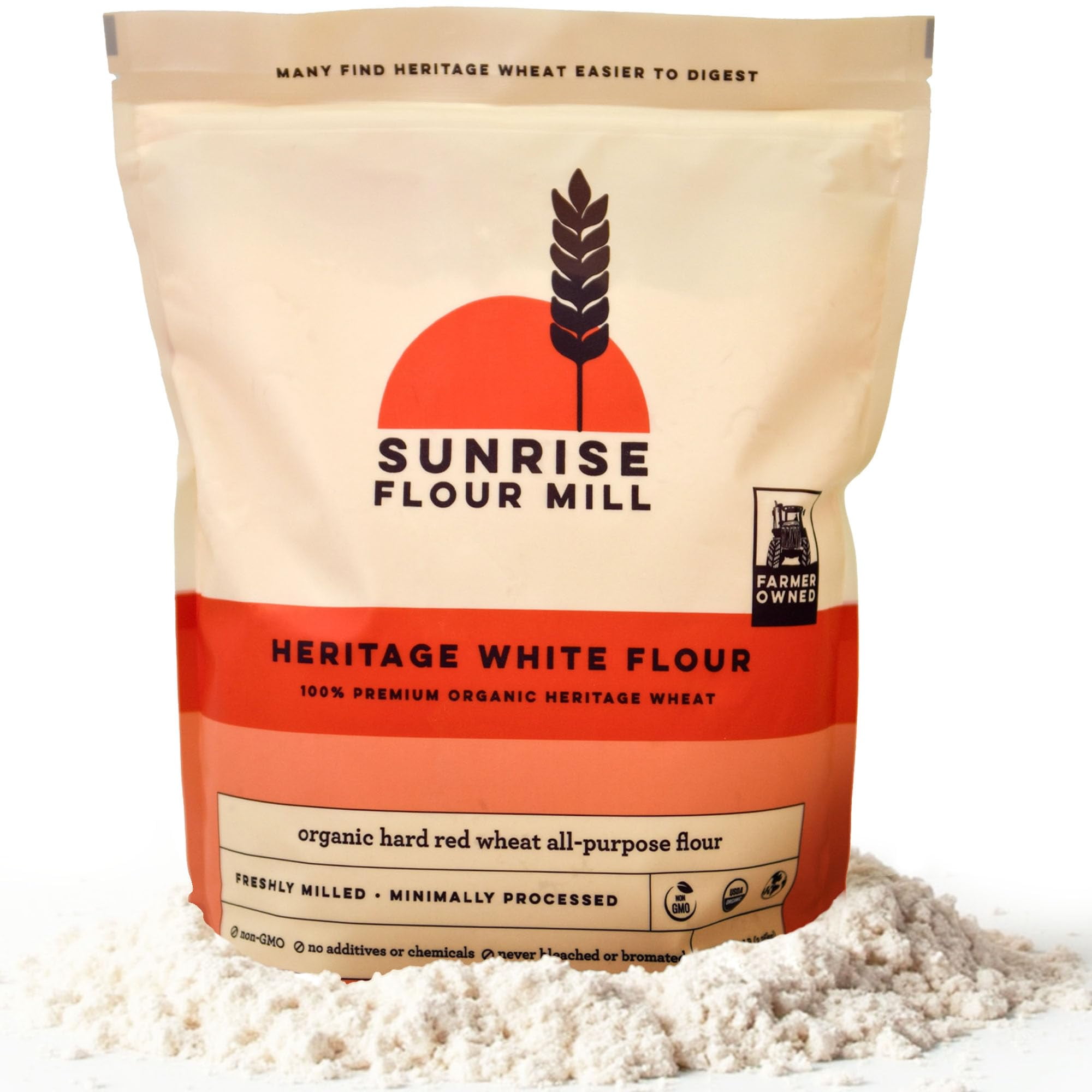 Sunrise Flour Mill Heritage DEF29 White Flour | All Purpose Flour Unbleached - Non-GMO, Kosher ...