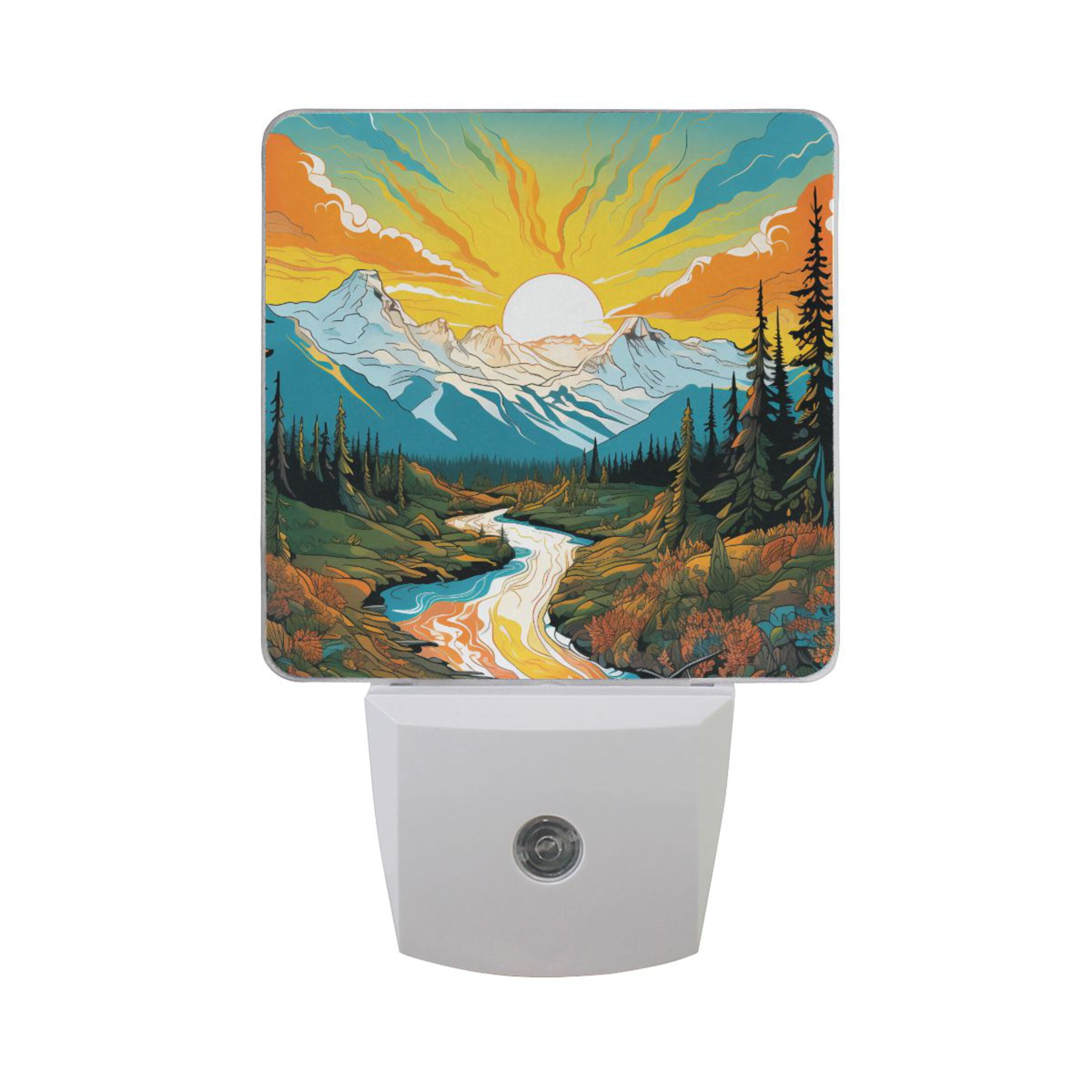 Sunrise Forest River Mount Night Light 2 Pack LED Nightlight Plug into ...