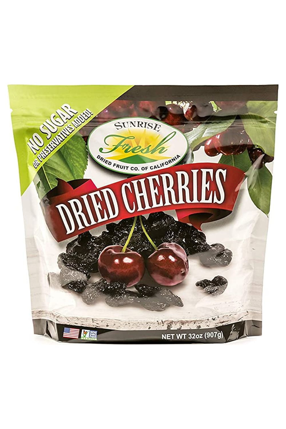 Sunrise Fresh Dried Dark Sweet Cherries, No-Sugar-Added, Certified ...