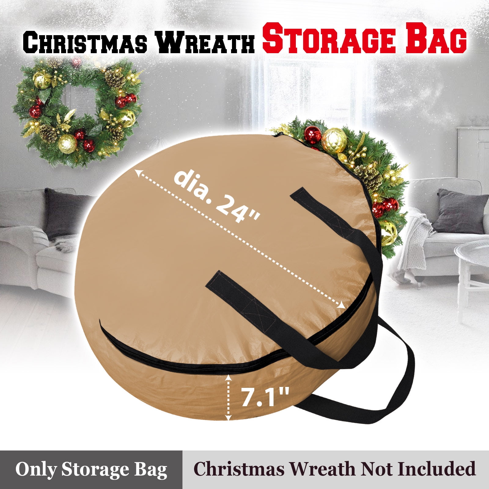 Sunrise Umbrella Heavy Duty Christmas Wreath Storage Bag with Handle ...