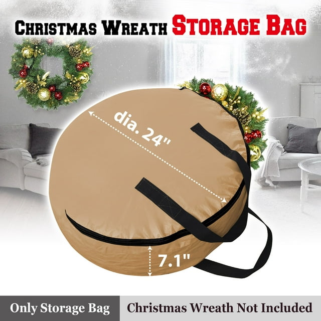 Sunrise Heavy Duty Christmas Wreath Storage Bag Xmas Holiday Wreath ...