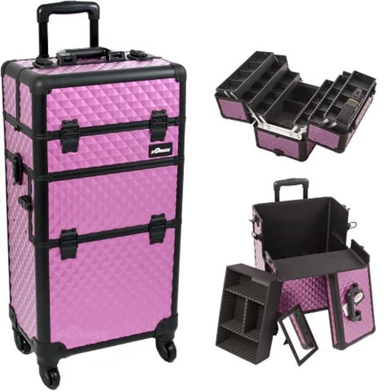 Sunrise I3461DMPLB Purple Diamond Trolley Makeup Case - Walmart.com