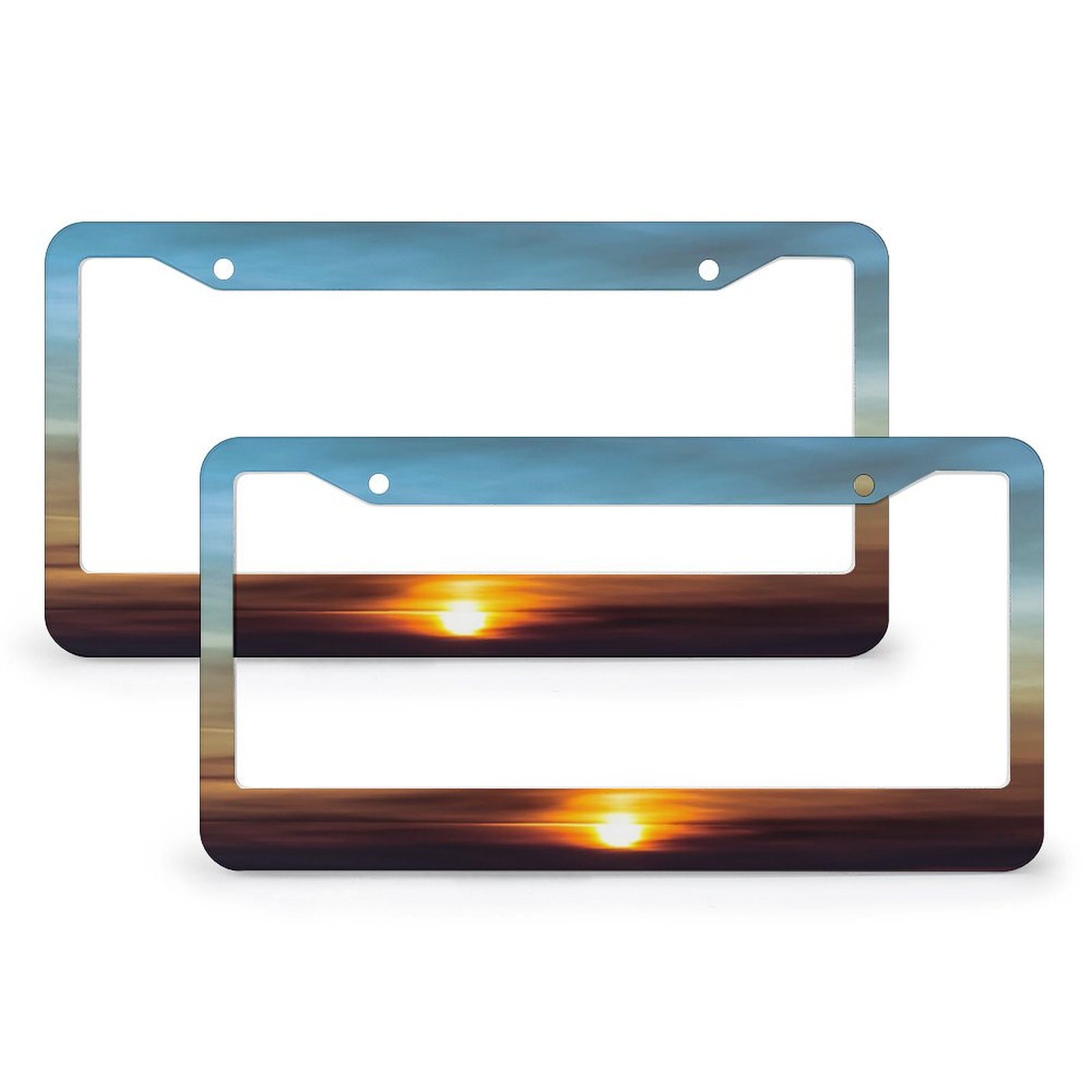 Sunrise License Plate Frames - 2 Pack Metal Tag Frame Car Plate Holder ...