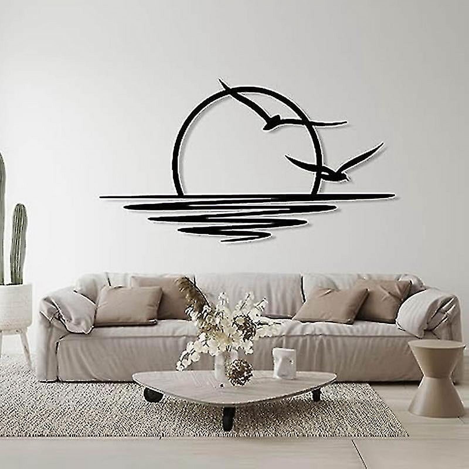 Sunrise Metal Wall Art, Sun and Seagulls Wall Decor, Metal Wall Decor ...