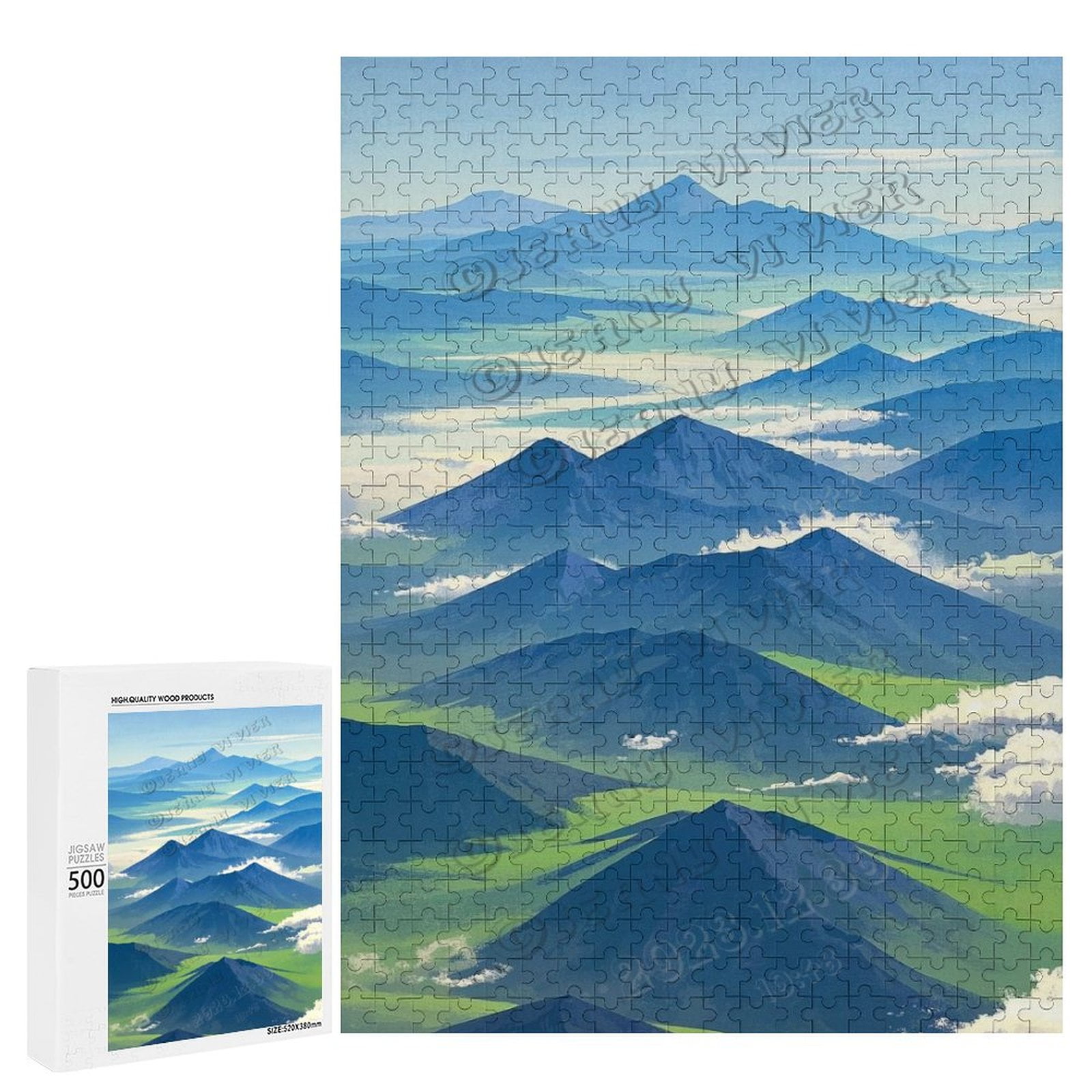 Sunrise Mist in Forest 500 Piece Wooden Puzzle – Aesthetic Puzzle for ...