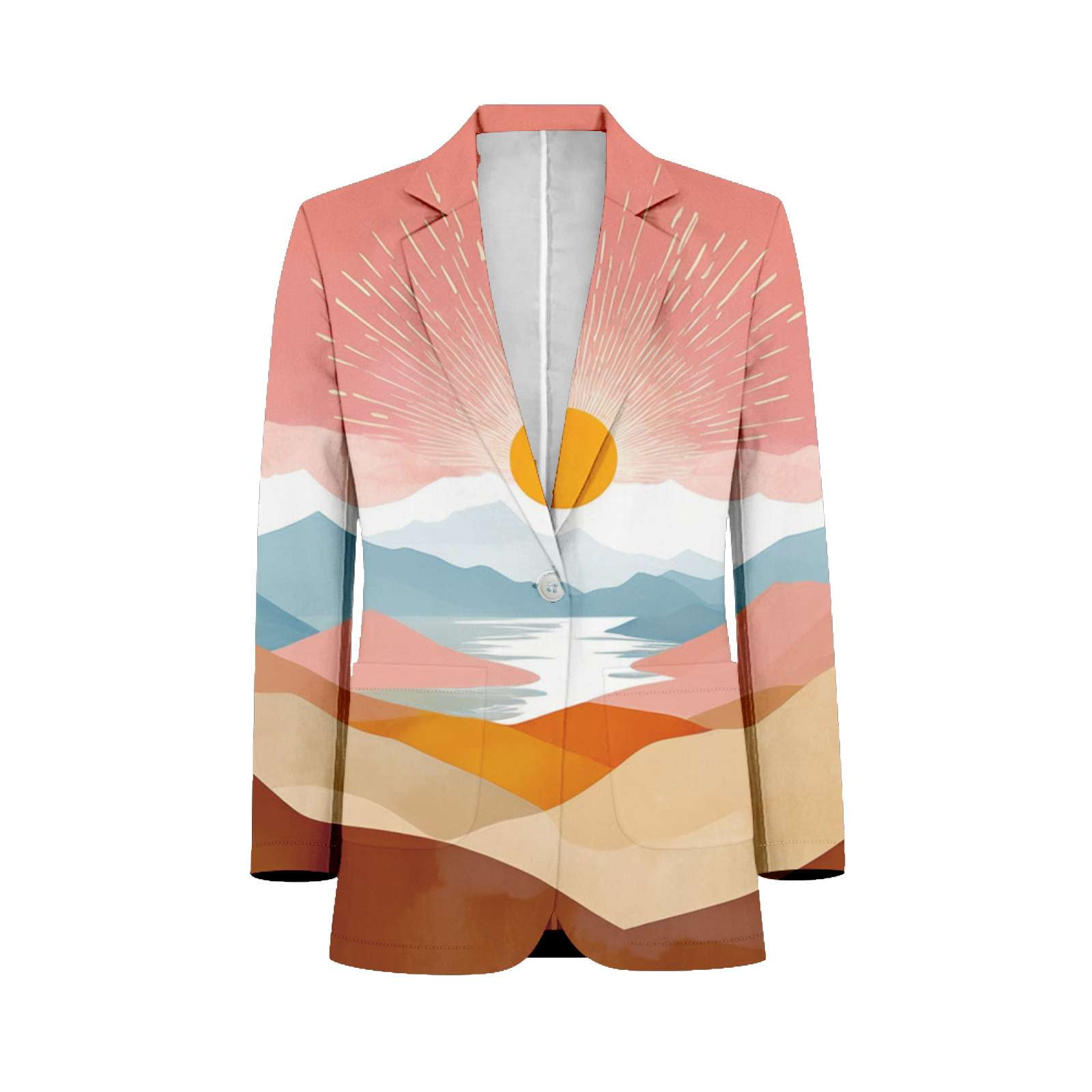Sunrise Mountain Glow Customized Men's Suits full man Shawl Collar ...