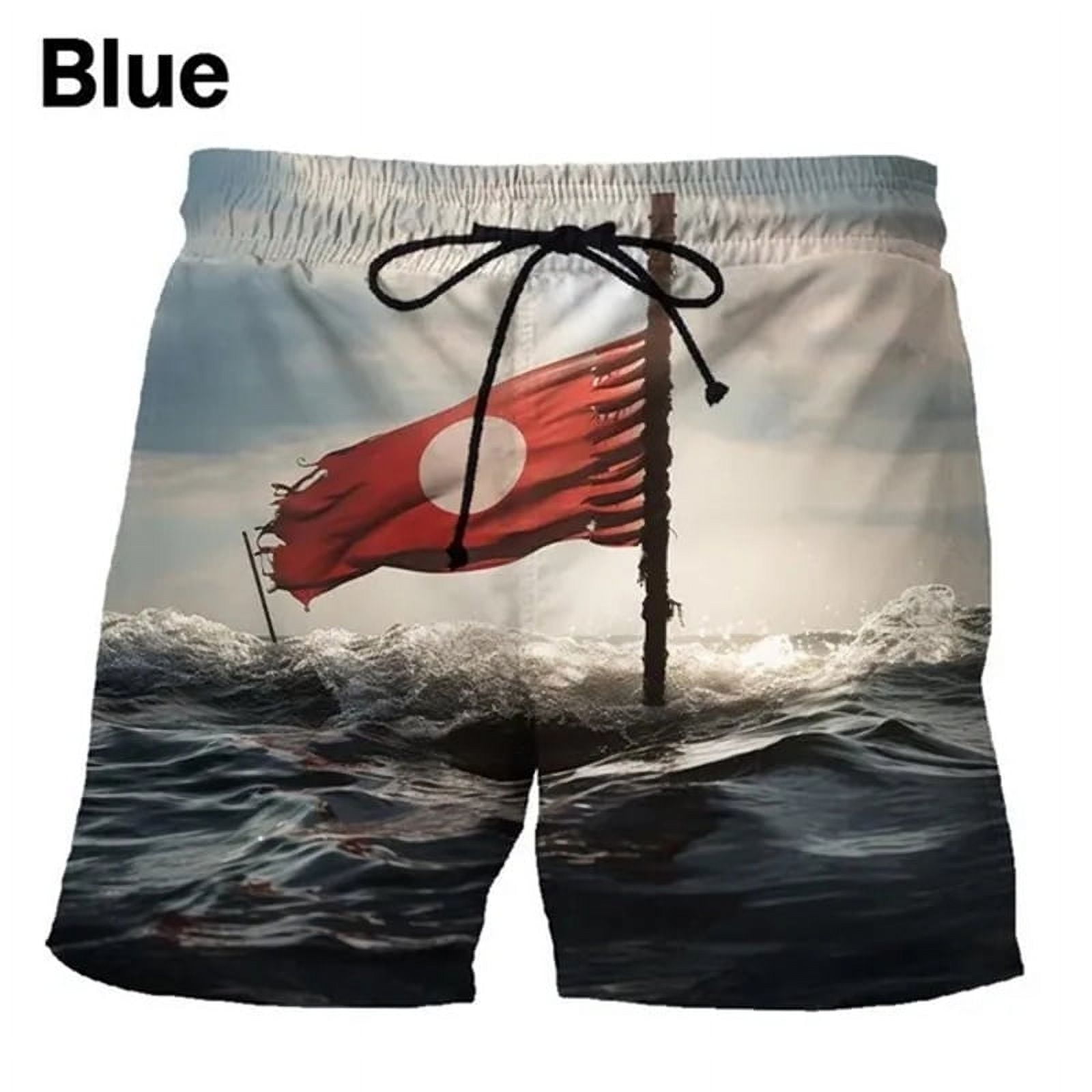 Sunrise Ocean Wave Ink Painting Beach Shorts Men 3D Printing Board ...