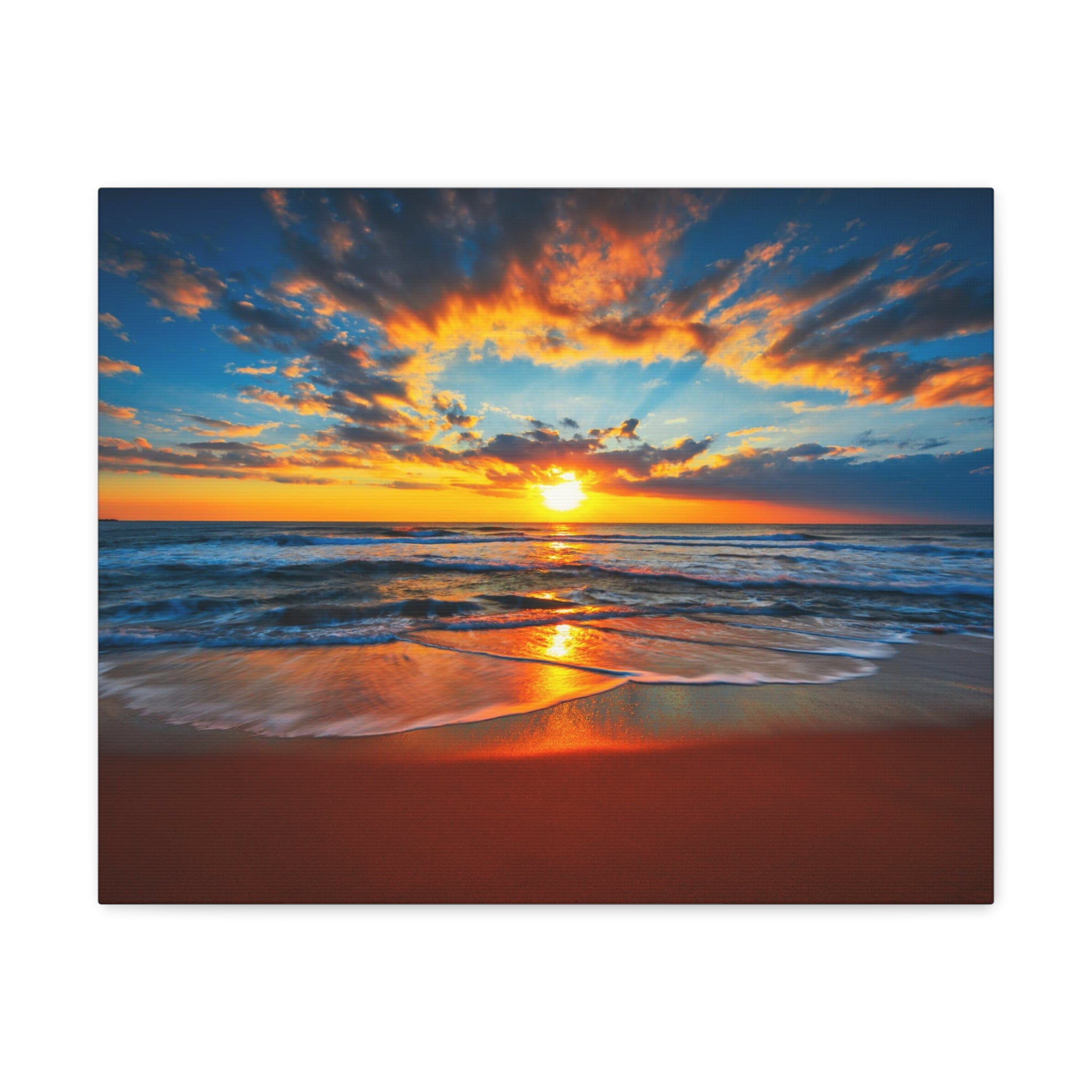 Sunrise On The Beach Ocean Canvas Wall Art for Home Decor Ready-to-Hang ...