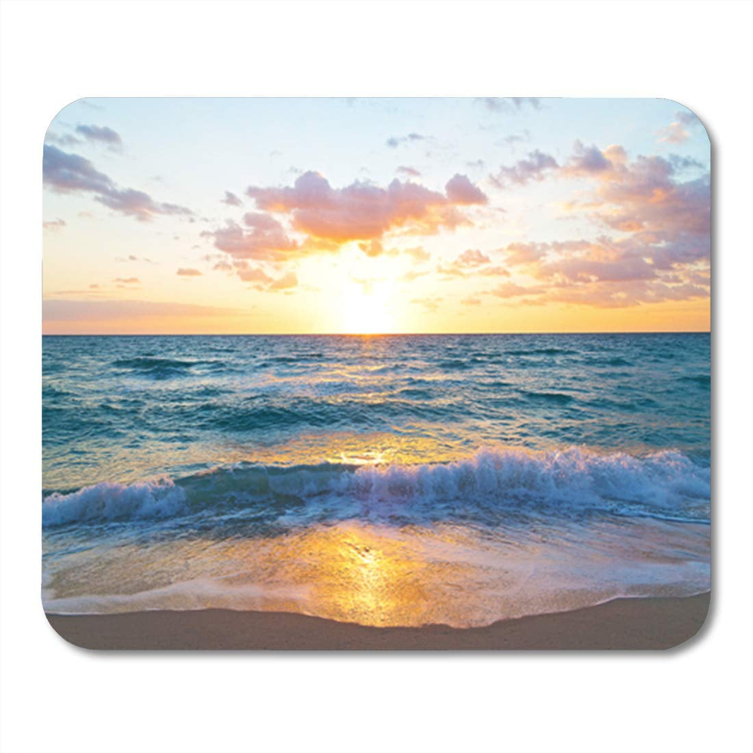 Sunrise Over The Ocean in Miami Beach Florida Spring Mousepad Mouse Pad ...