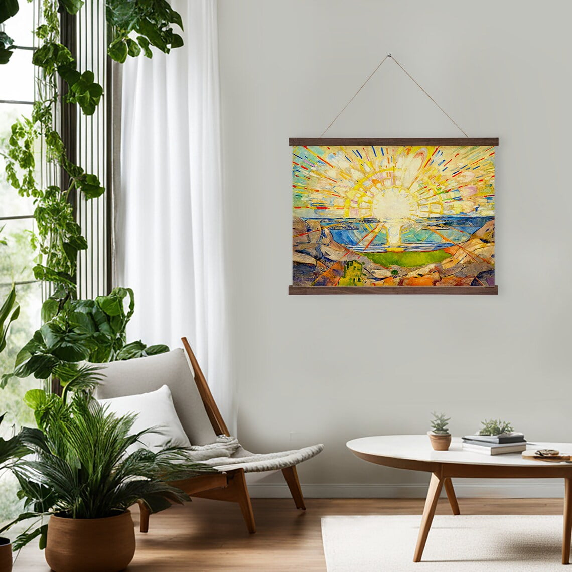 The Sunrise Painting Wall Hanging - Sun Landscape By Edvard Munch Art ...