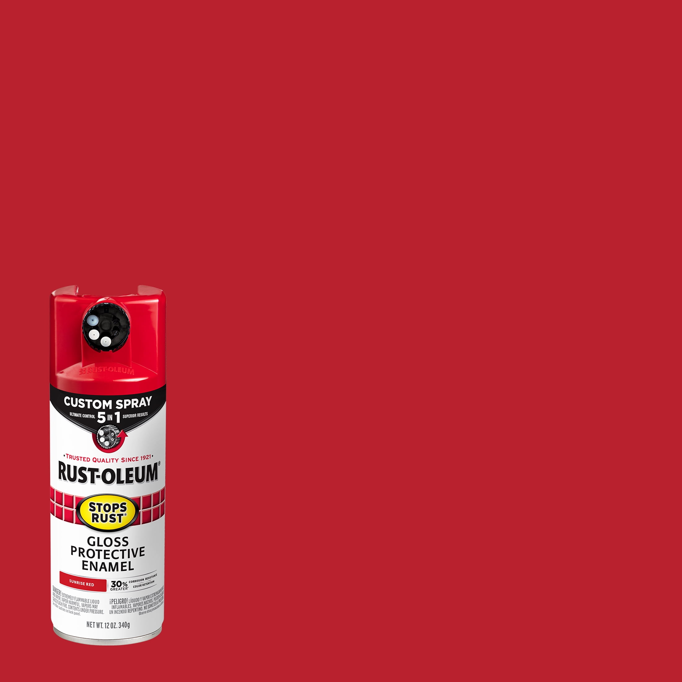 Sunrise Red, Rust-Oleum Stops Rust Custom Sprays 5 in 1 Gloss Spray ...