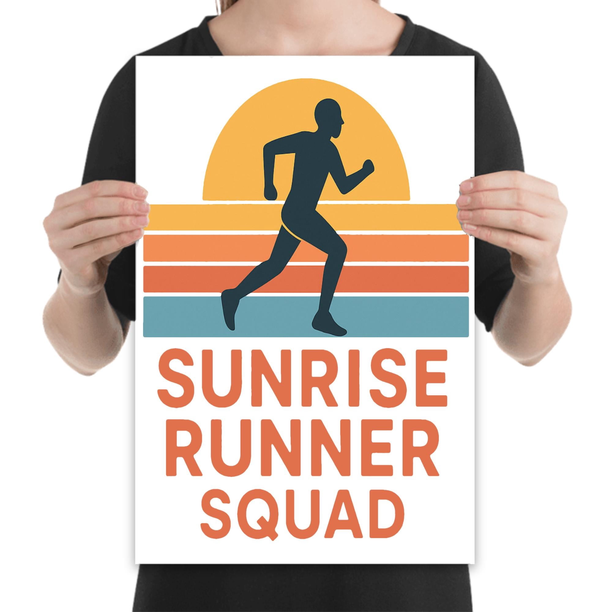 Sunrise Runner Squad Art - Fitness Enthusiast - 13x19 Poster Print ...