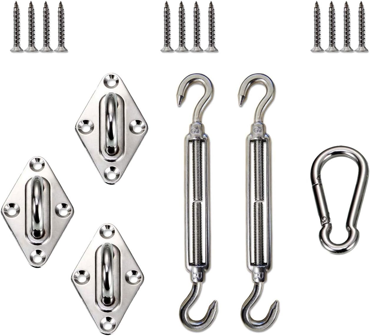 Sunrise Set of 1 Sun Shade Sail Hardware Kit for Triangle Sun Shade ...