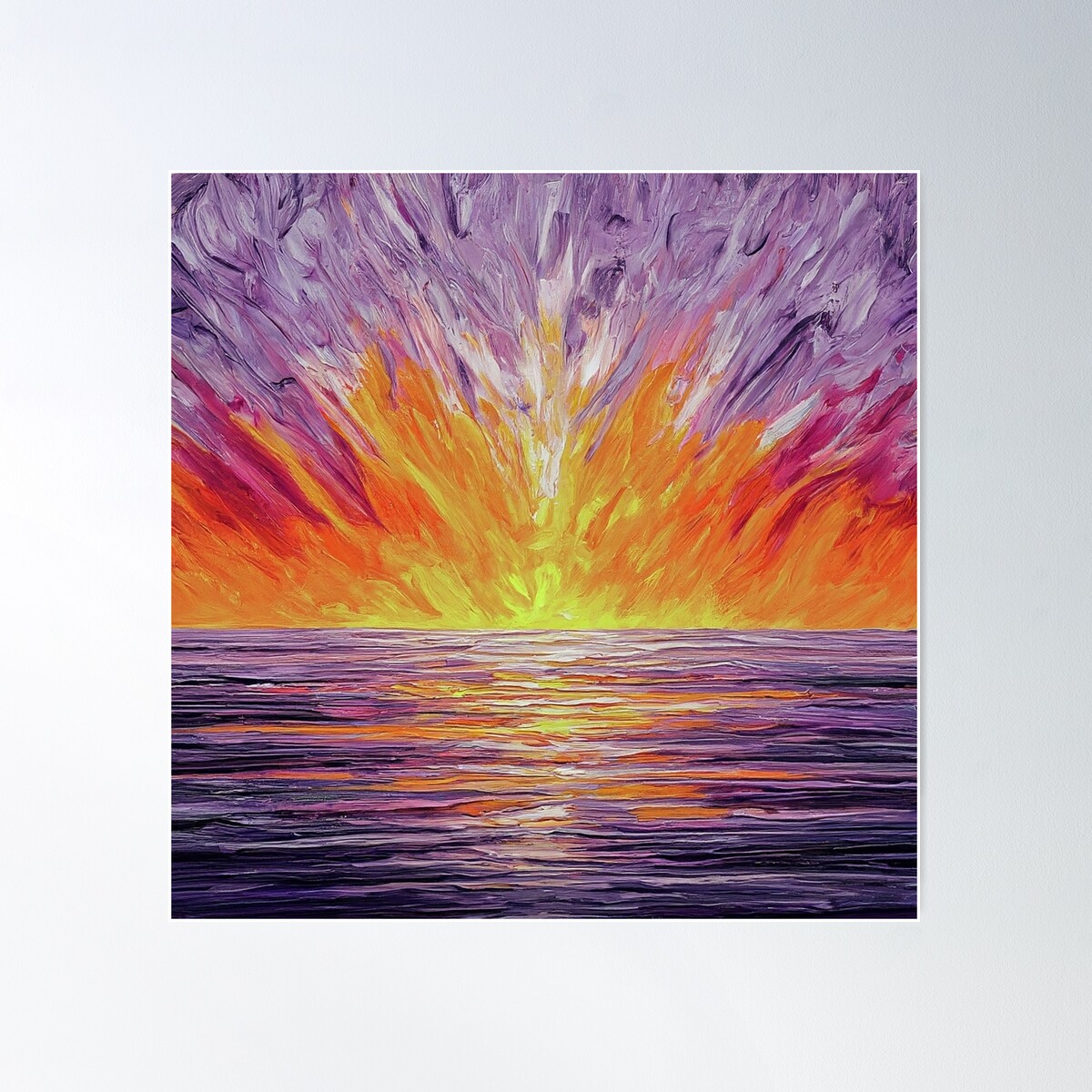 Sunrise Shimmer Poster Wall Art, Modern Wall Decor For Living Room ...