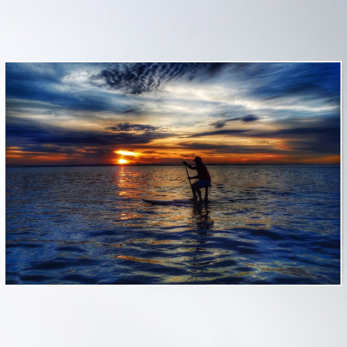 Sunrise Stand Up Paddle Board - Sit Down Poster Wall Art, Modern Wall ...