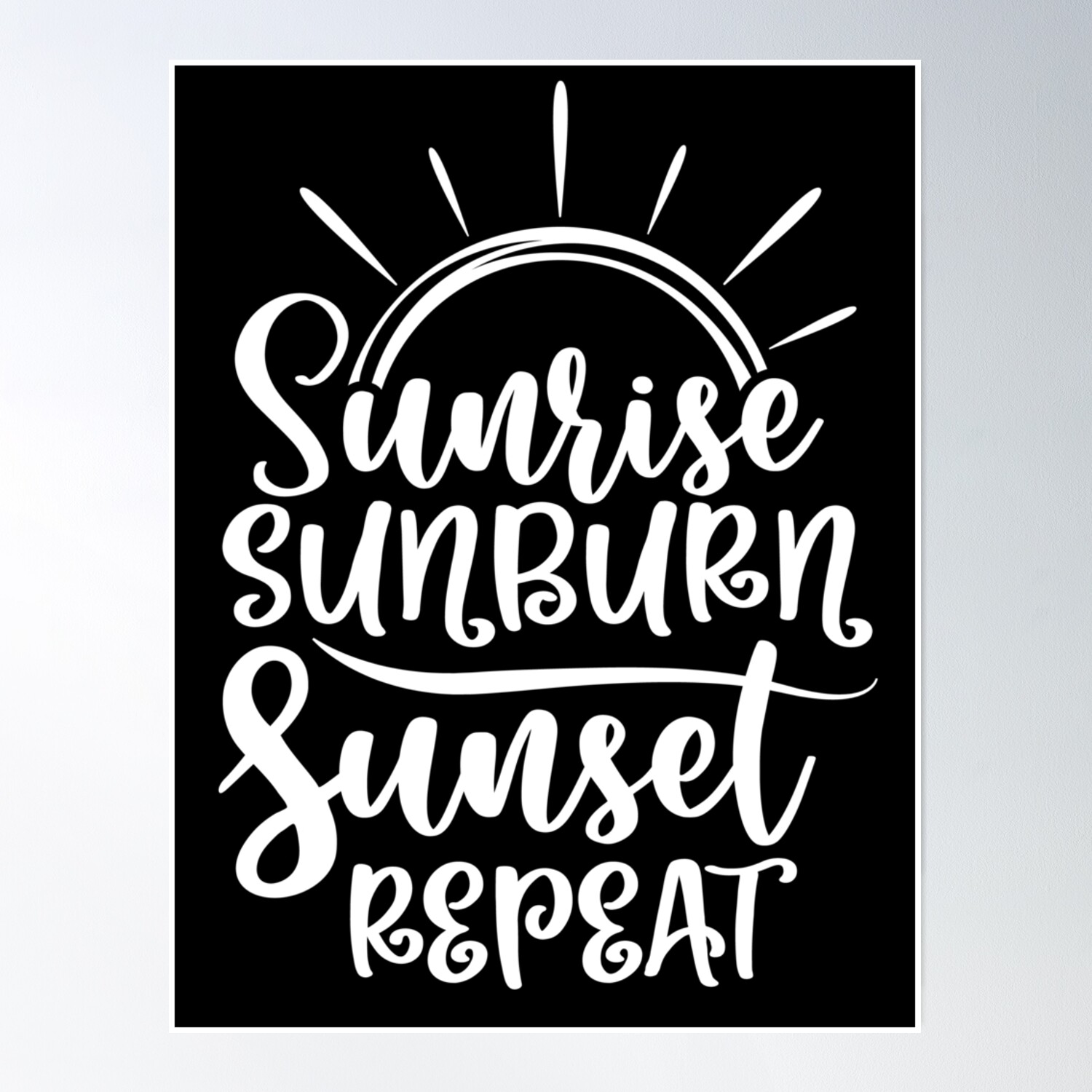 Sunrise Sunburn Sunset Repeat Poster Wall Art, Modern Wall Decor, 8x12 ...