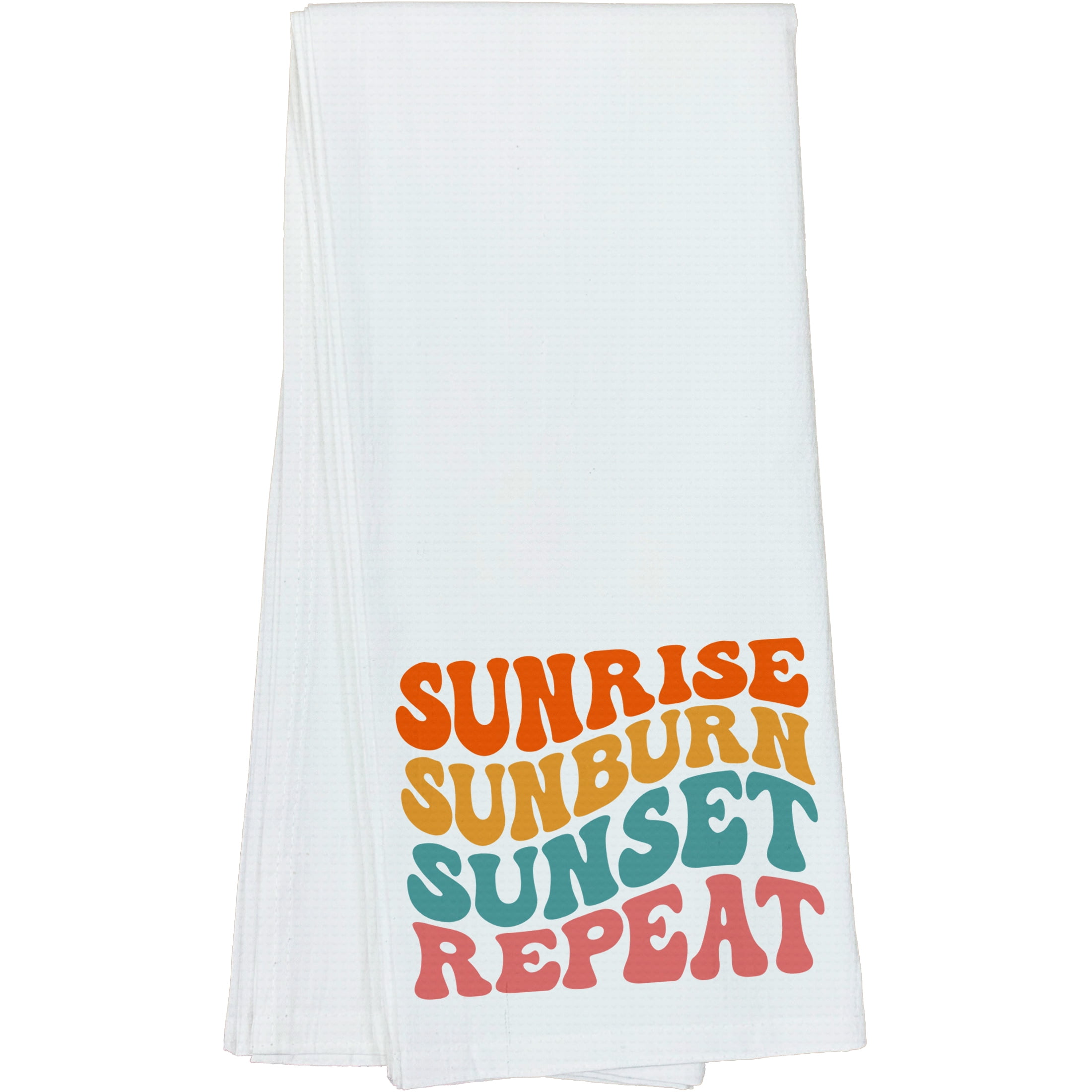 Sunrise, Sunburn, Sunset, Repeat, Summer Themed, Groovy Retro Wavy Text ...